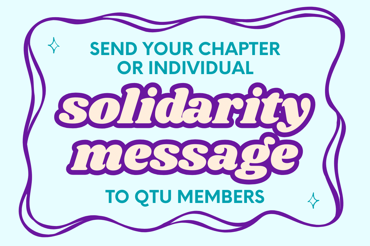 Send a message of solidarity to QTU members - Independent Education ...